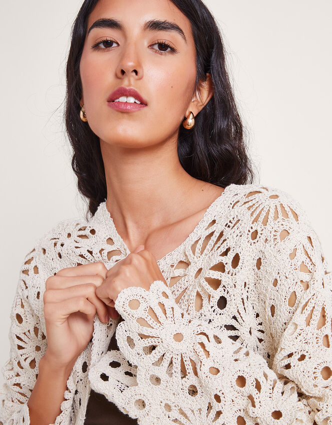 Rochelle Crochet Cardigan Natural | Cardigans | Monsoon UK.
