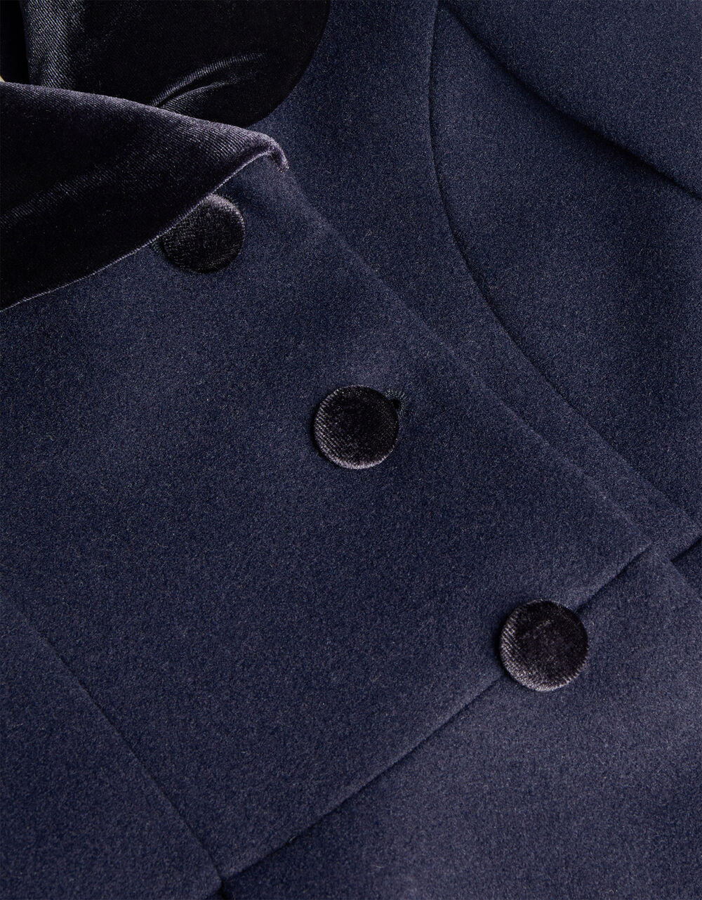 Velvet Collar High Low Coat in Wool Blend Blue | Girls' Coats & Jackets ...
