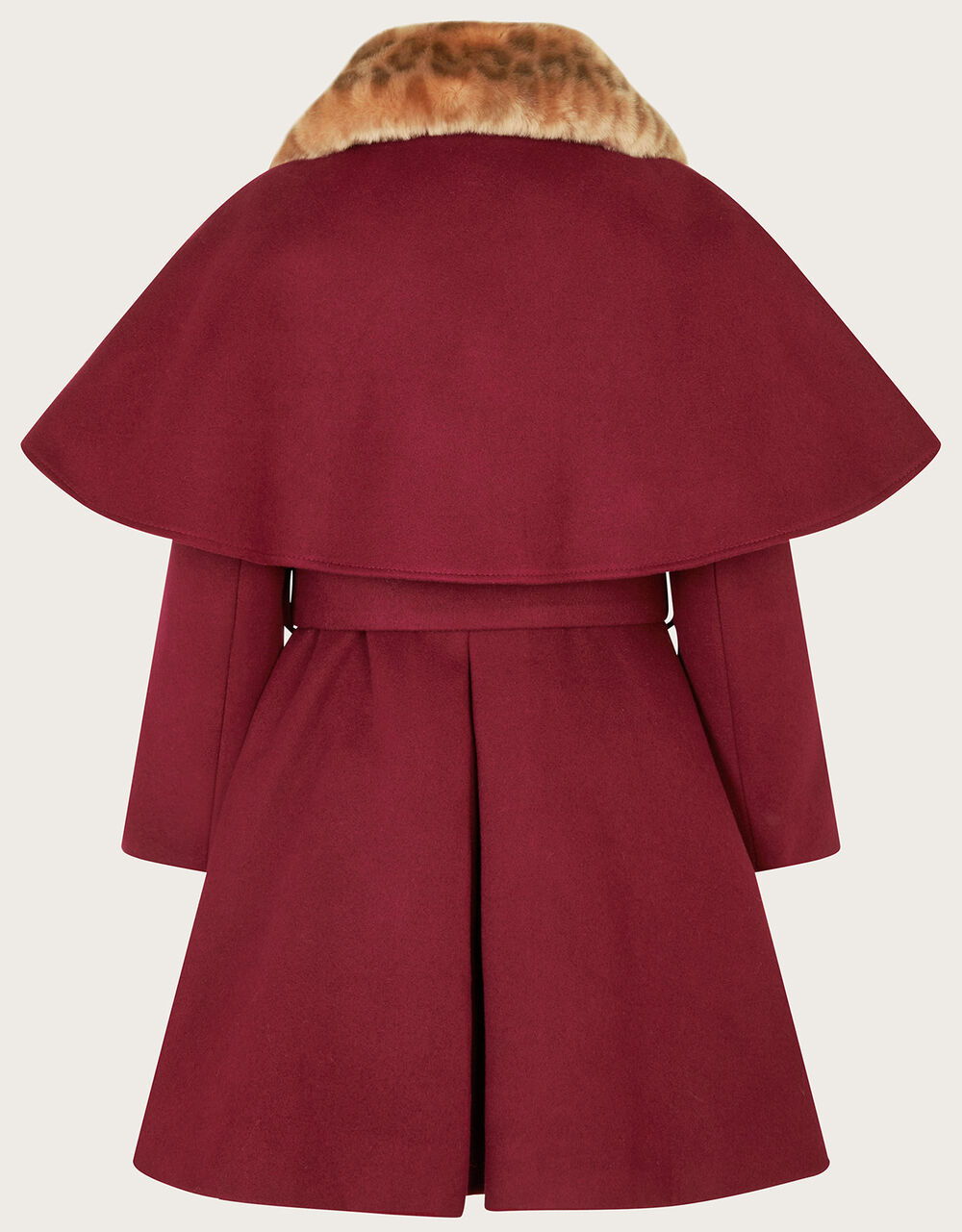 Belted Cape Style Smart Coat Red | Girls' Coats & Jackets | Monsoon UK.