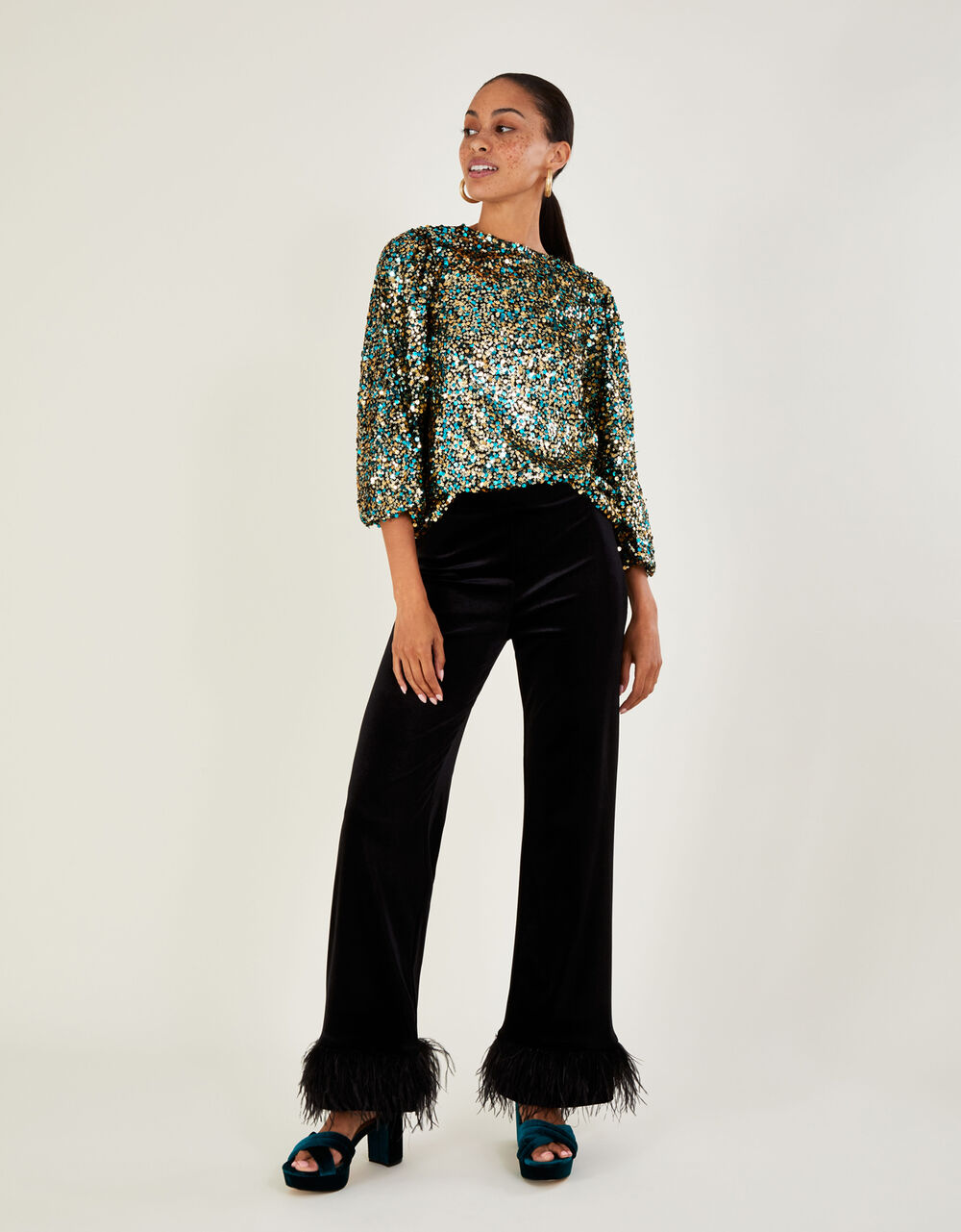 Tracey Sequin Top Gold | Blouses & Shirts | Monsoon UK.