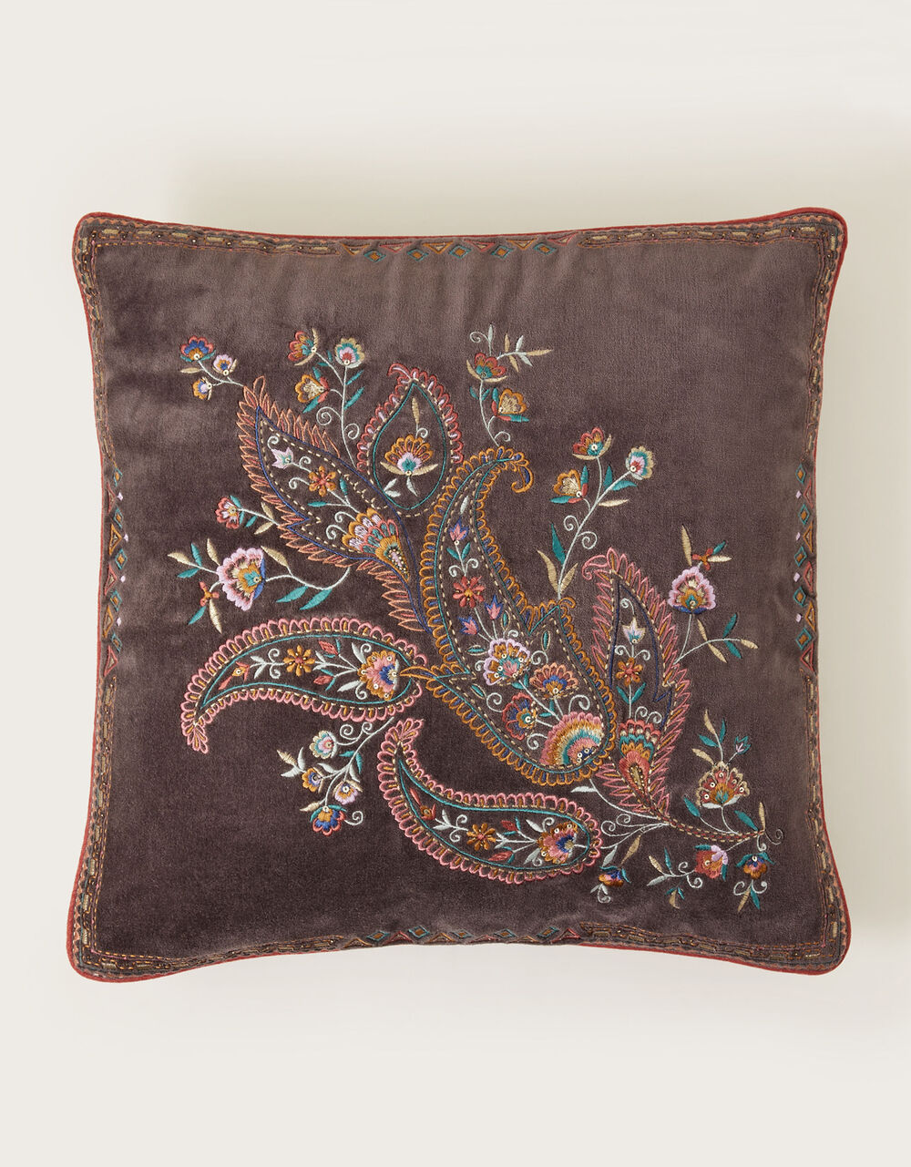 Embroidered Paisley Cushion | Cushions | Monsoon UK.