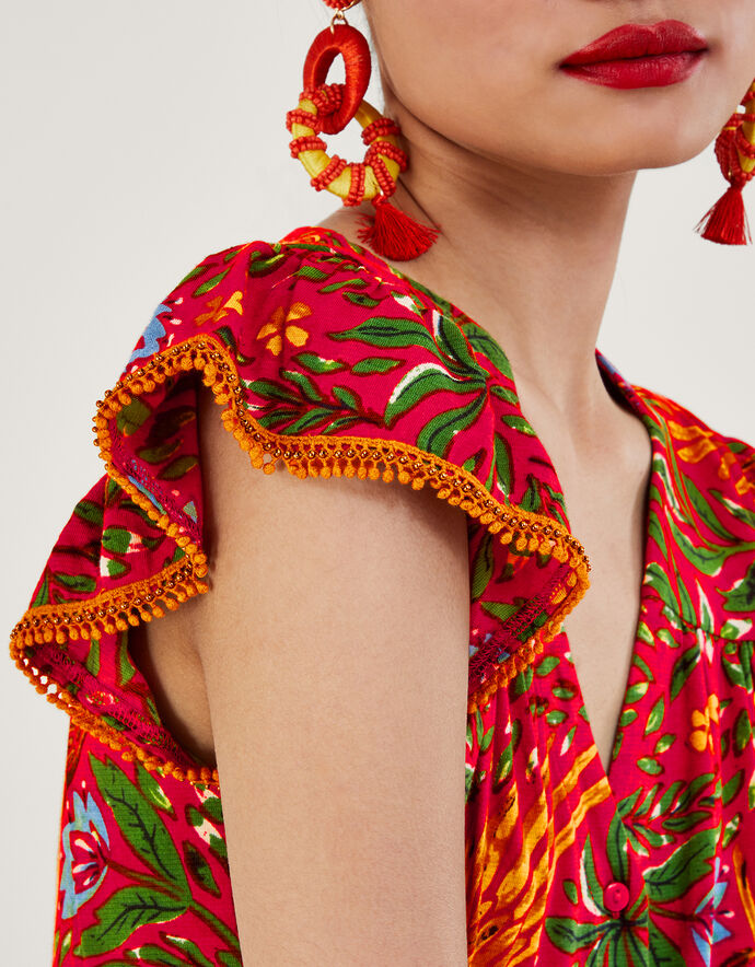 Leaf Print Jersey Top Red | Tops & T-shirts | Monsoon UK.