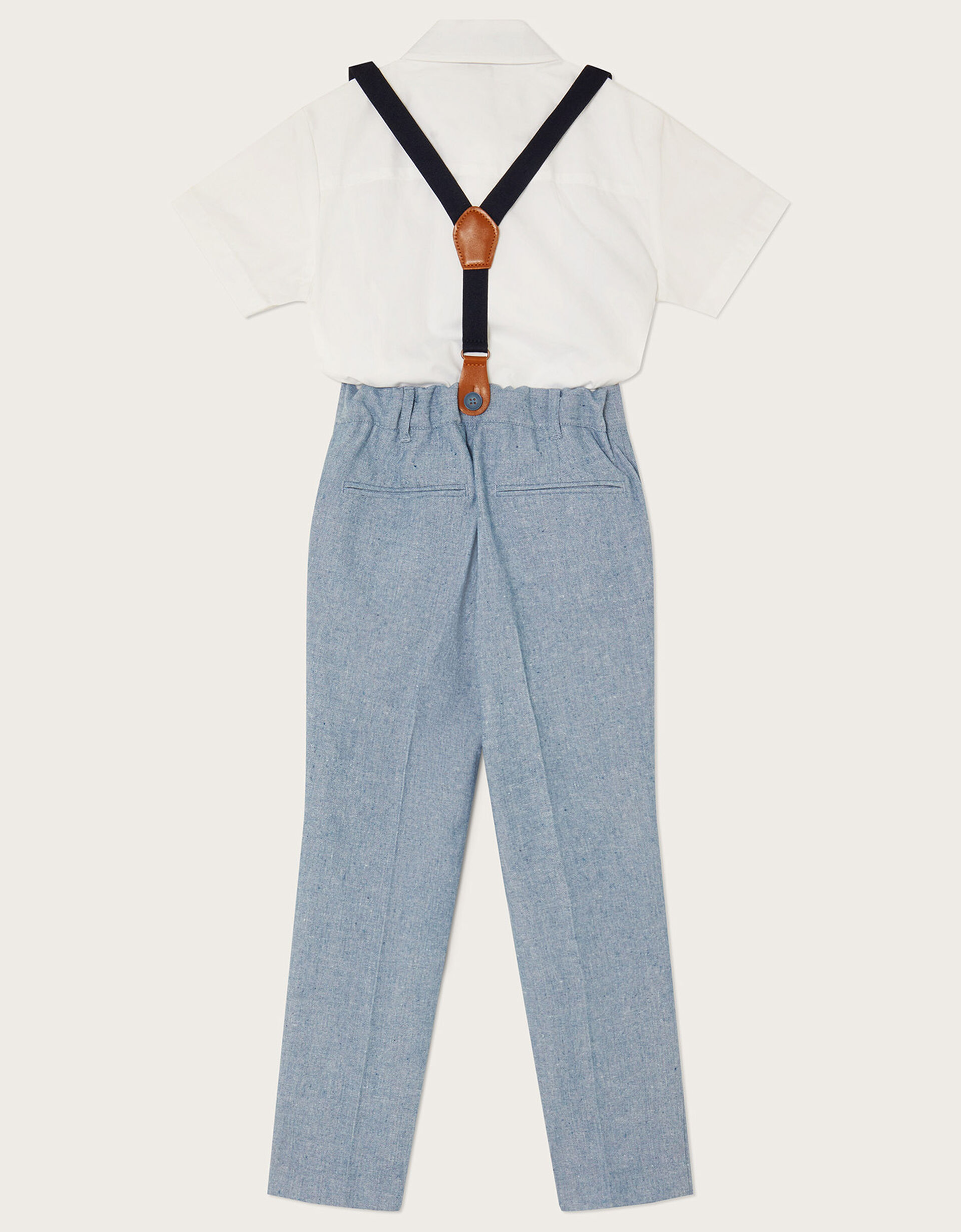 Nathan Trousers, Shirt and Tie Set with Braces Blue | Boys' Suits ...