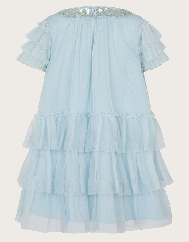 Baby Alexandra Ruffle Dress Blue | Baby Girl Dresses | Monsoon UK.