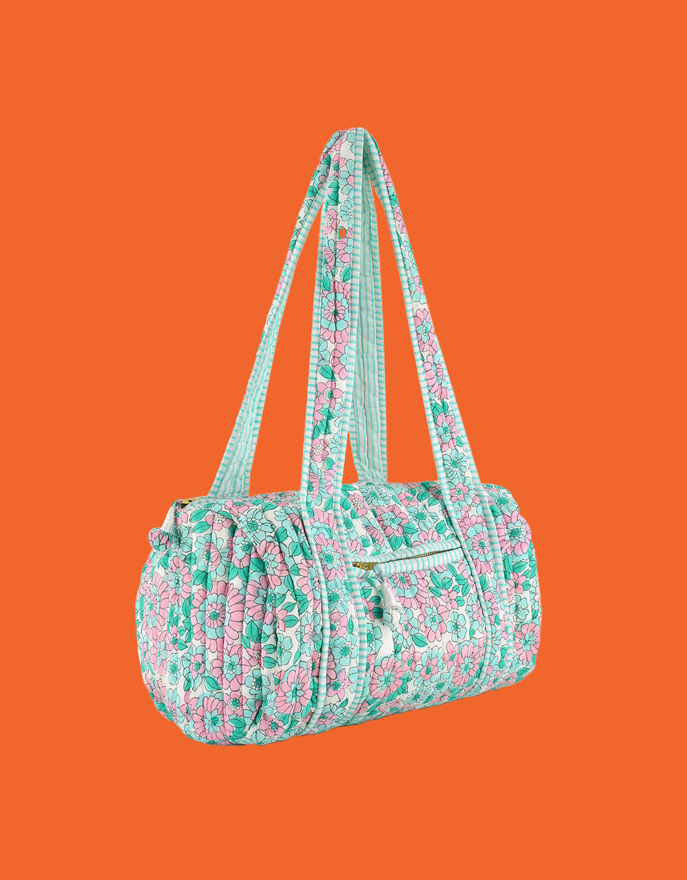 Dilli Grey Floral Print Bowling Bag