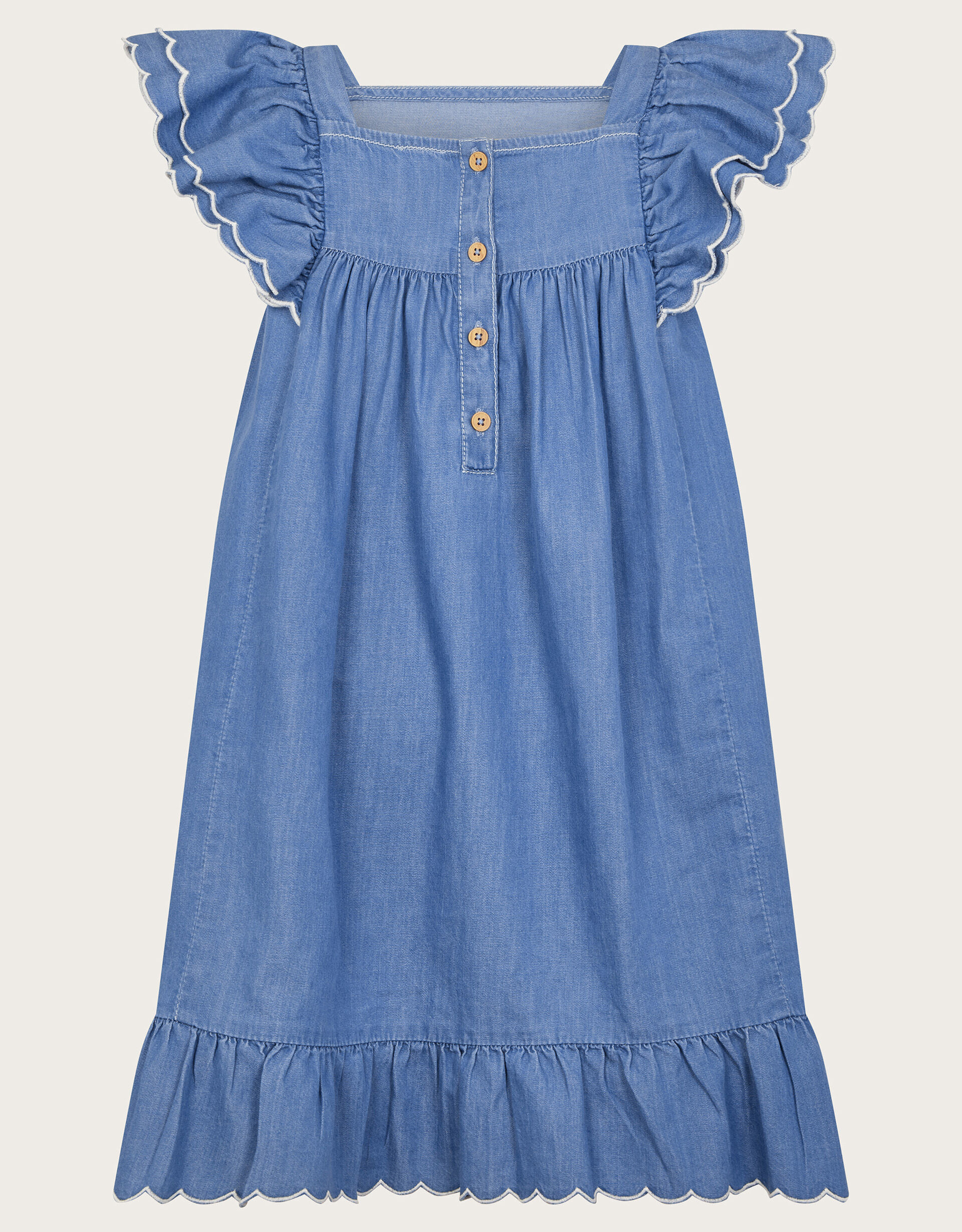 Embroidered Chambray Dress Blue | Girls' Dresses | Monsoon UK.