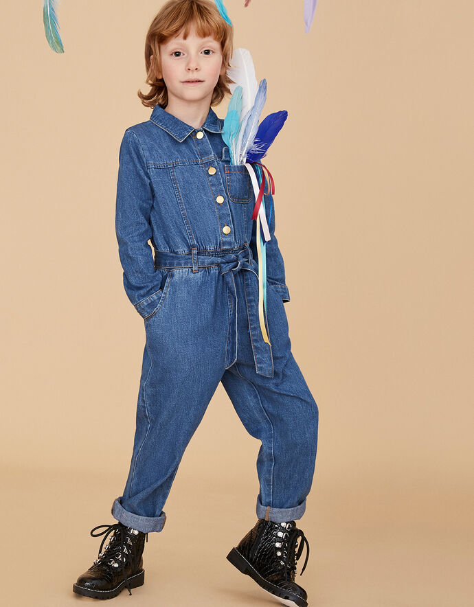 Long Sleeve Denim Jumpsuit Blue | Girls' Jumpsuits & Playsuits ...