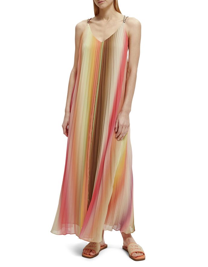 Scotch and Soda Pleated Tank Top Maxi Dress Regular Length Multi