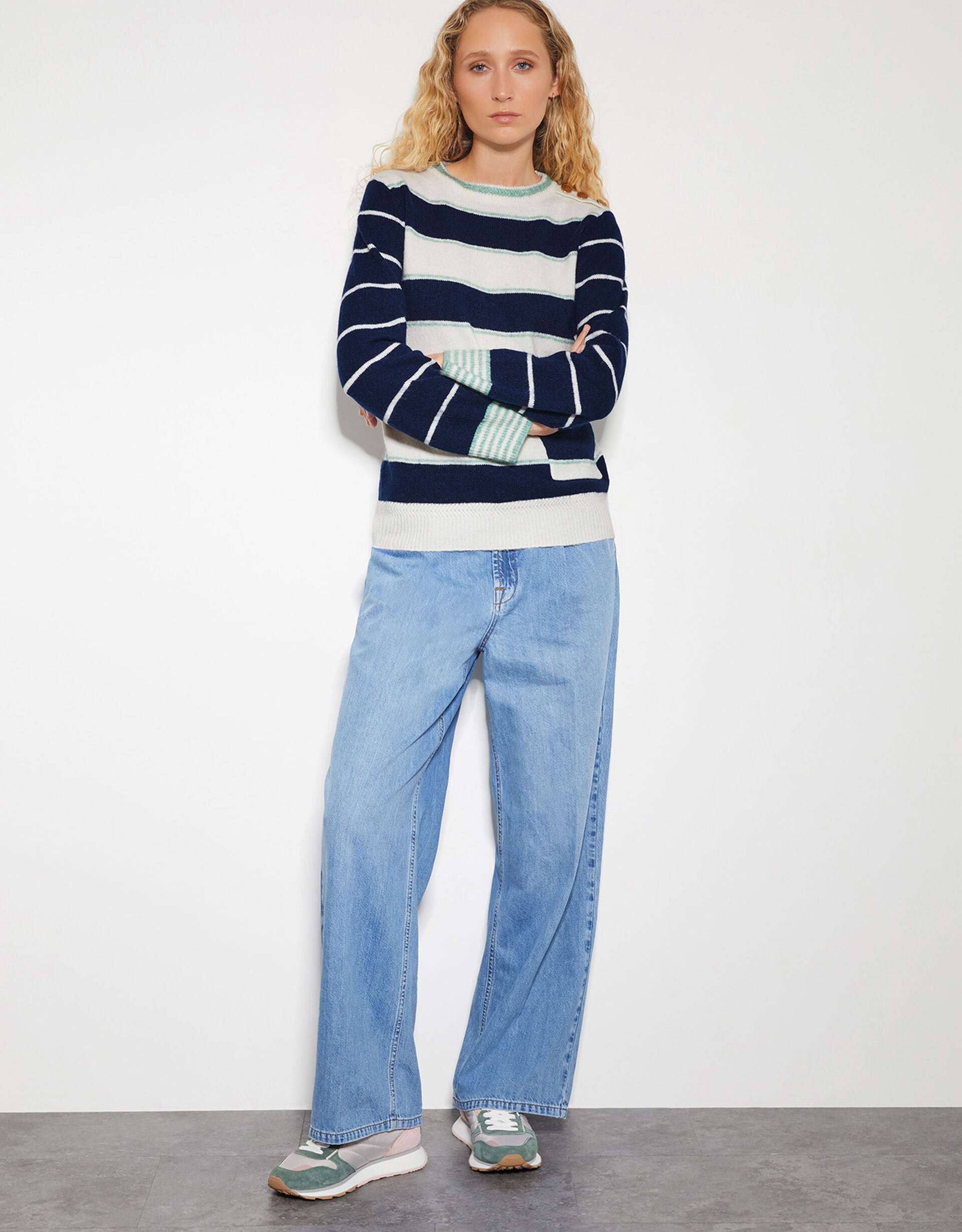 Sutton Stripe Jumper Blue | Jumpers | Monsoon UK.