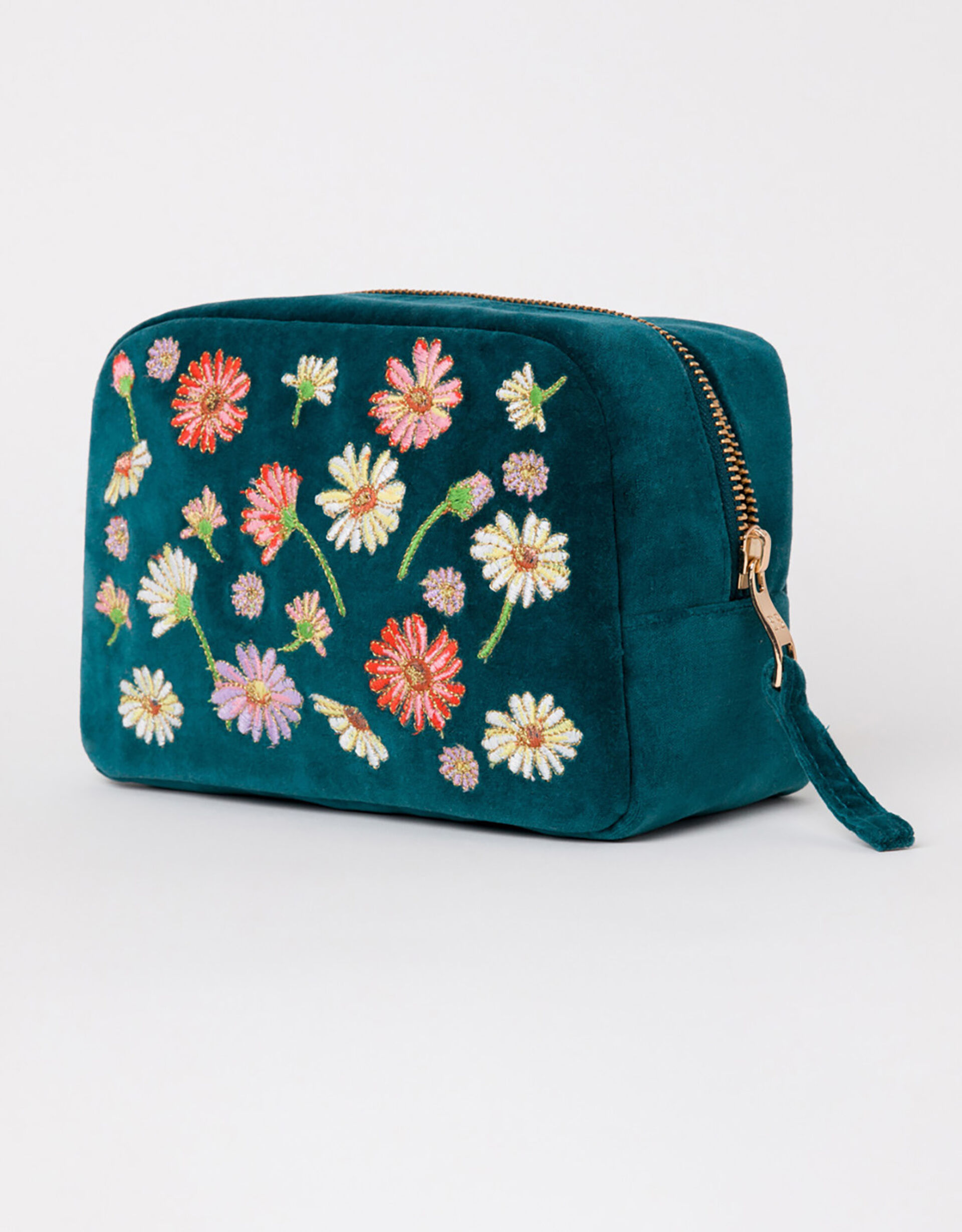 Elizabeth Scarlett Velvet Cosmetic Bag Blue