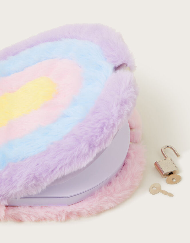 Rainbow Faux Fur Notebook | Accessories | Monsoon UK.