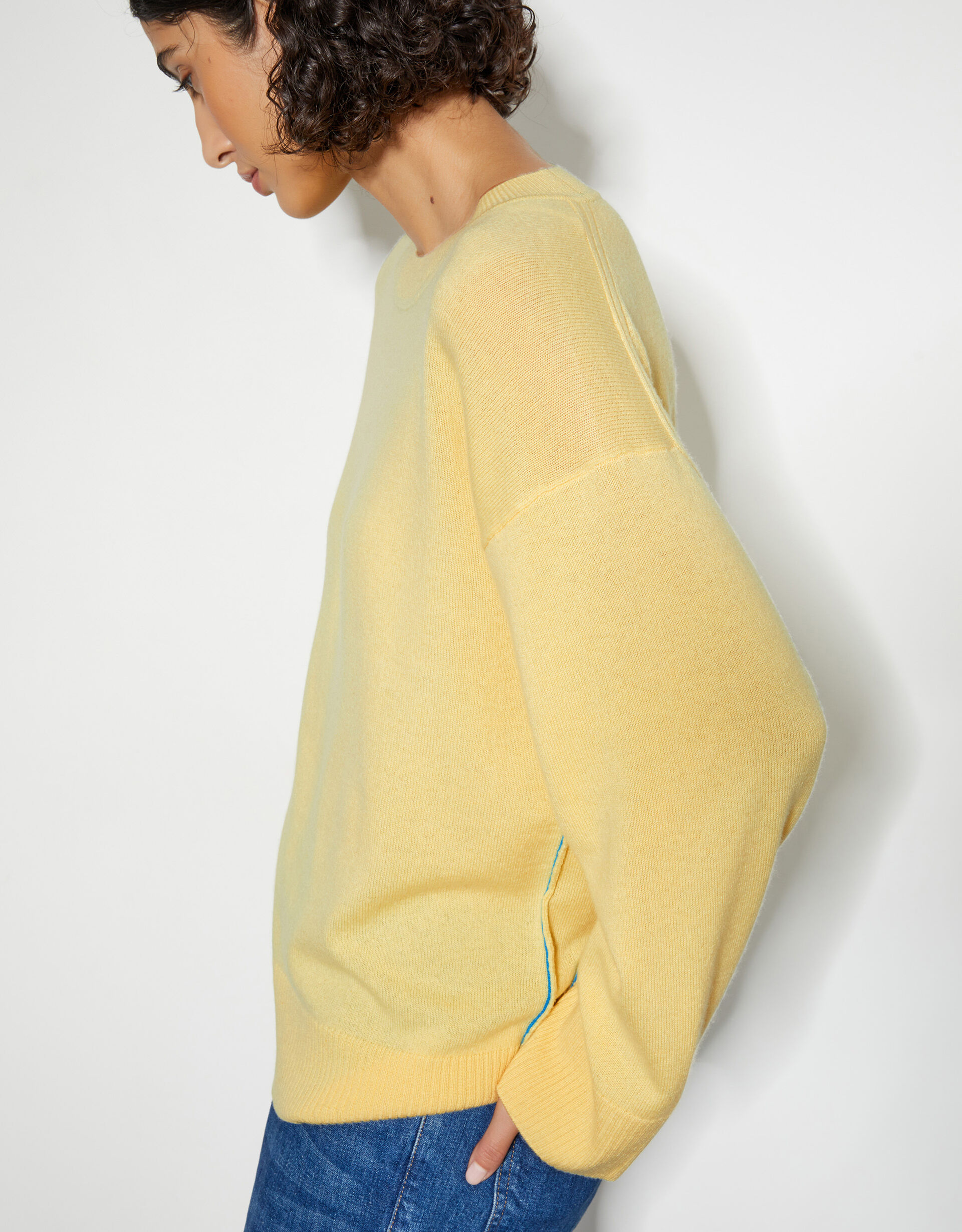Cindy Cashmere Crewneck Sweater Yellow | Jumpers | Monsoon UK.