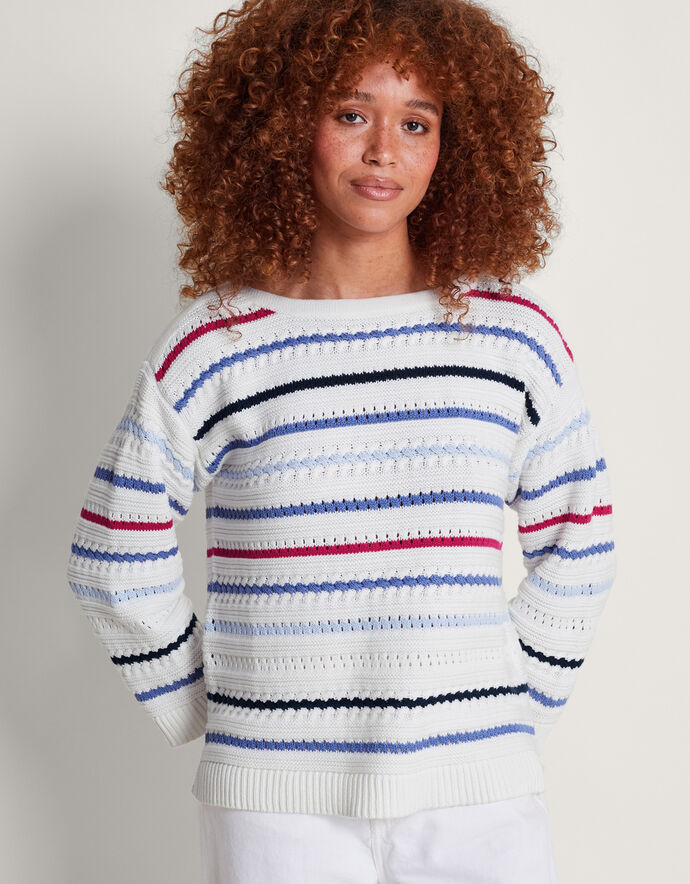 Sainy Stitch Jumper Ivory | Knitwear | Monsoon UK.