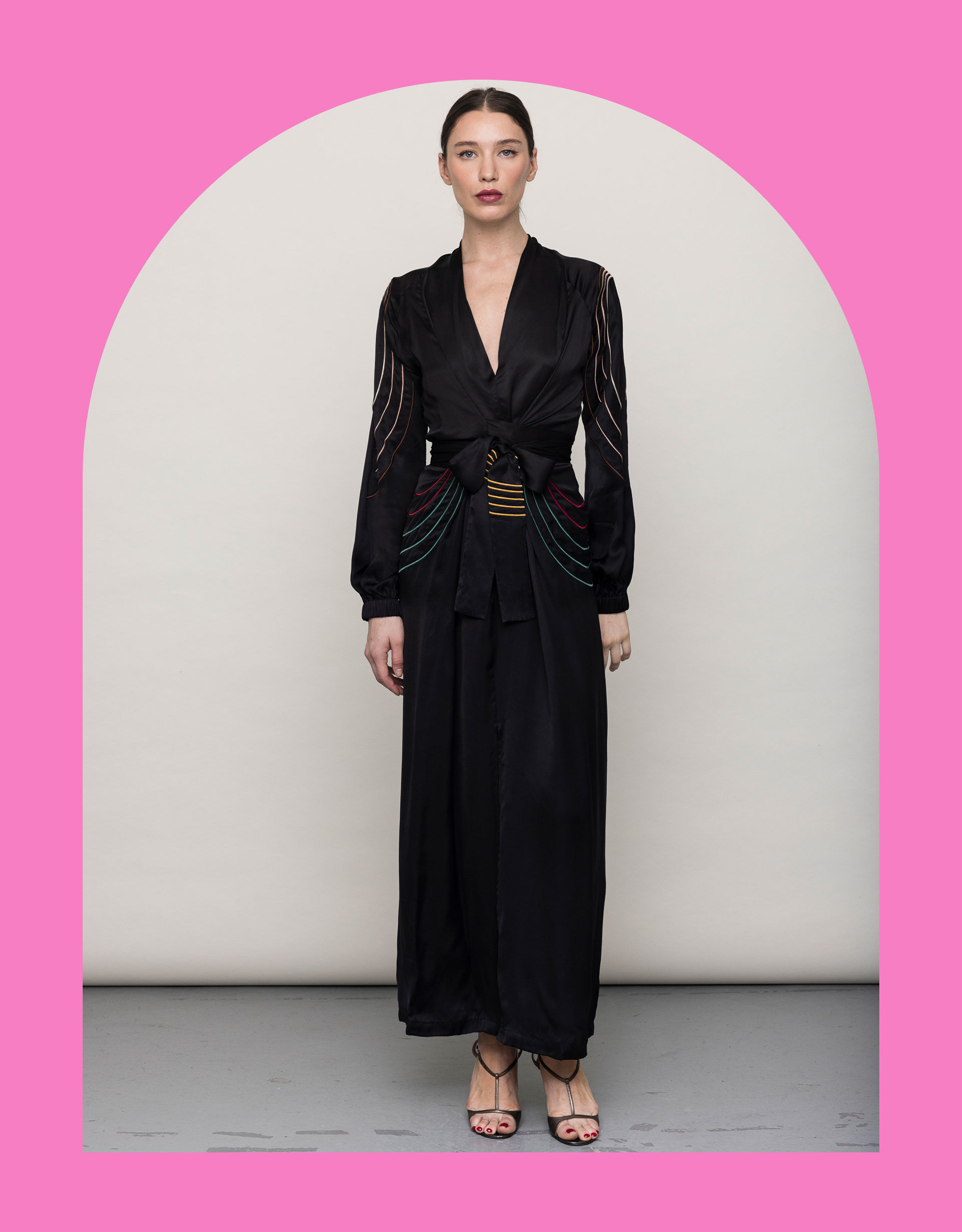 Tallulah and Hope Long Length Satin Maxi Dress Black