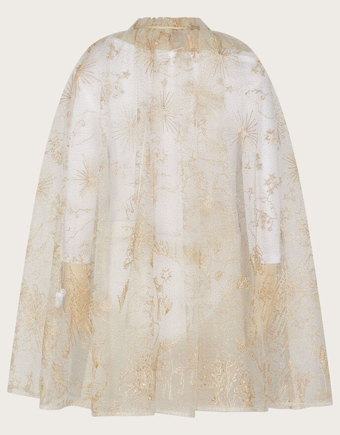 Land of Wonder Embroidered Long Cape Gold