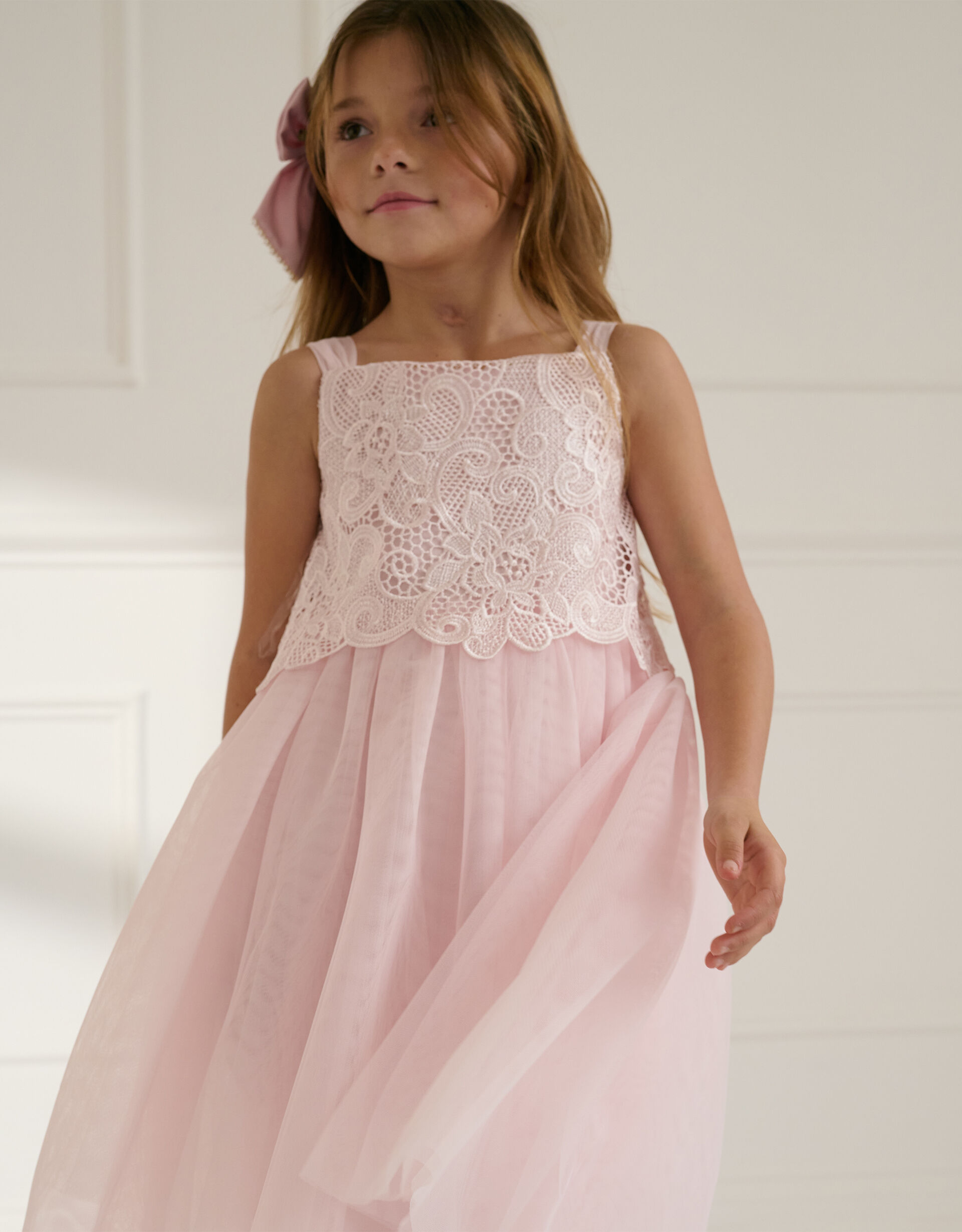 Anna Lace Bodice Maxi Dress Pink | Girls' Dresses | Monsoon UK.