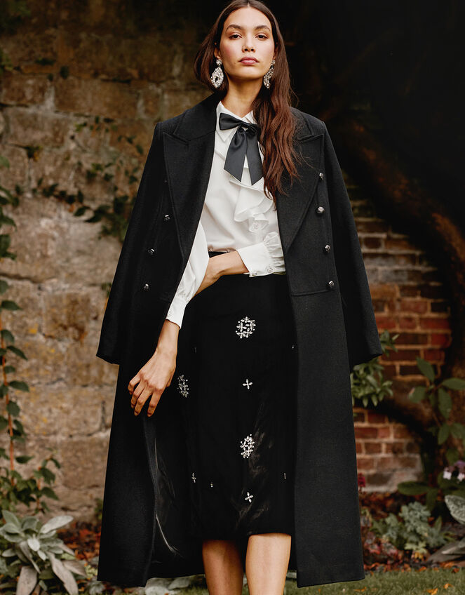 Daria Double-Breasted Coat Black