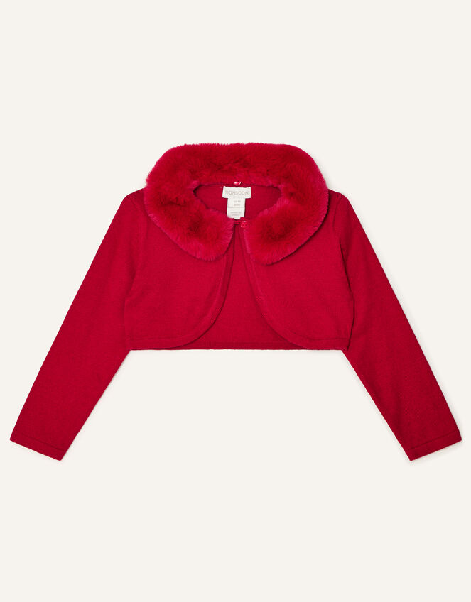 Baby Fluffy Collar Super-Soft Cardigan Red | Baby Girl Outfits ...