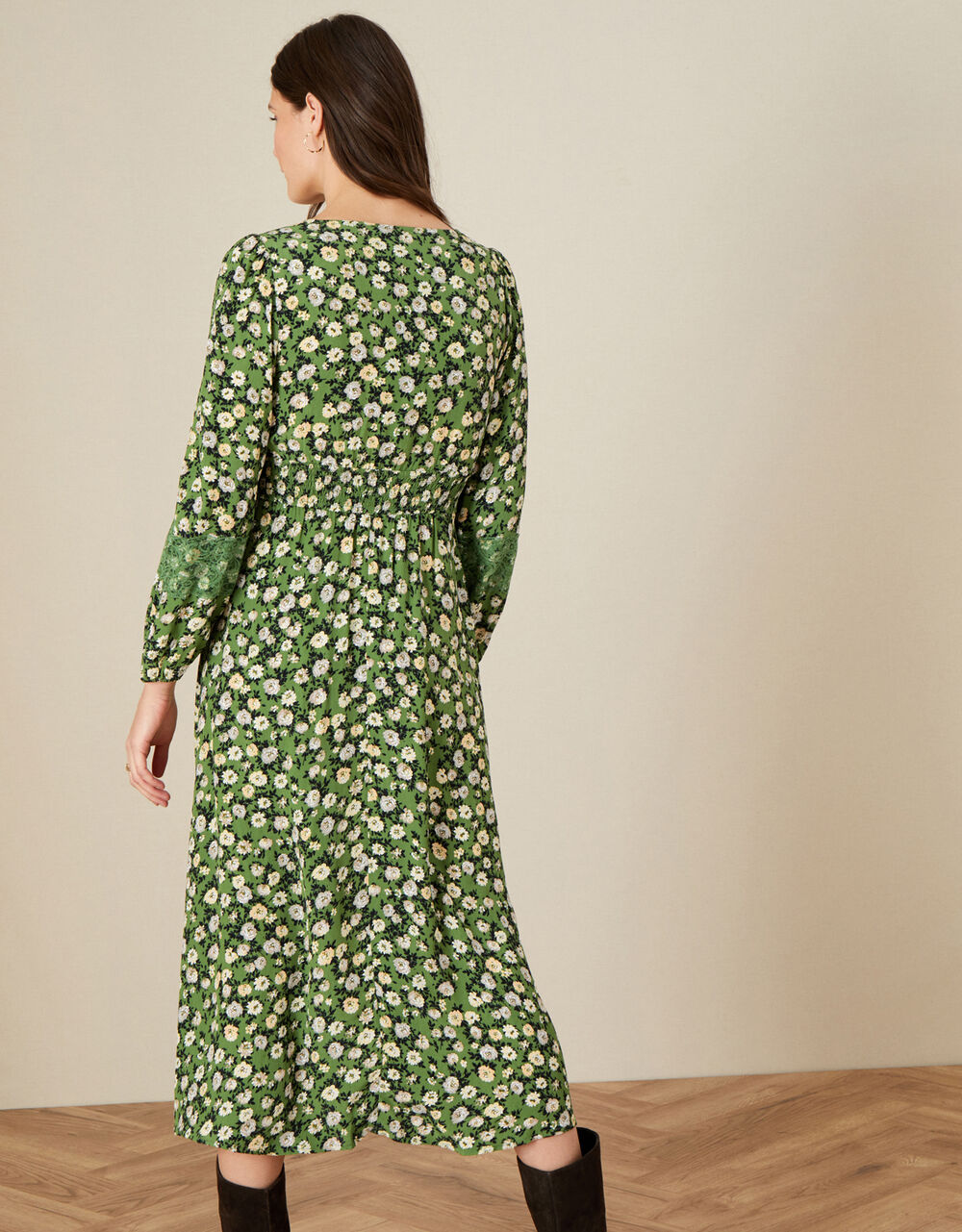 Rosalyn Rose Printed Dress Green | Casual & Day Dresses | Monsoon UK.