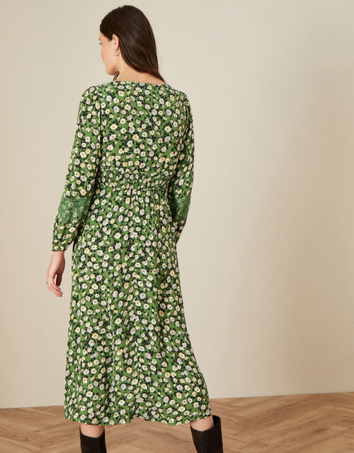 Rosalyn Rose Printed Dress Green | Casual & Day Dresses | Monsoon UK.