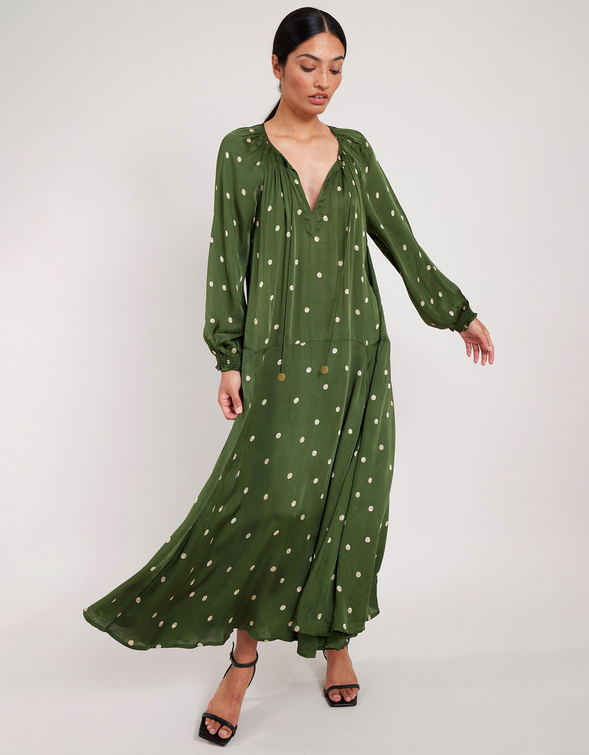 East Kamara Spot Dress Green