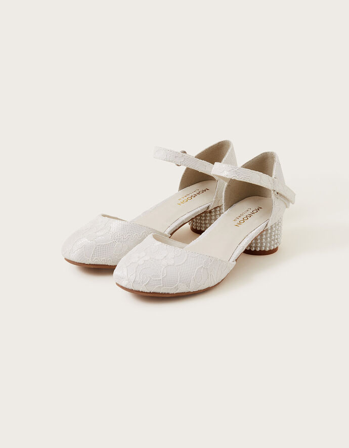 Pretty Lacey Two-Part Heels Ivory
