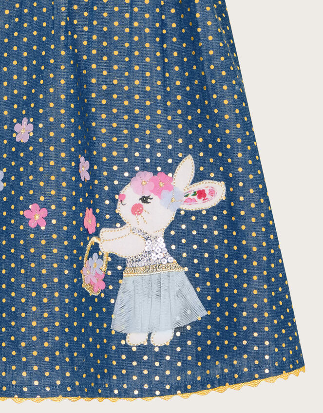 Baby Foil Spot Character Chambray Dress Blue