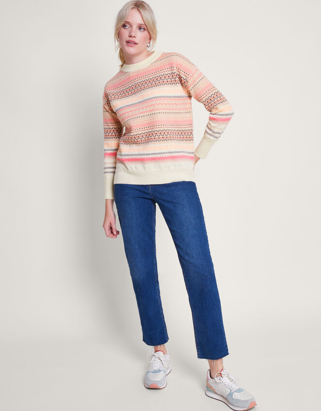 Fawn Fair Isle Jumper Pink | Jumpers | Monsoon UK.