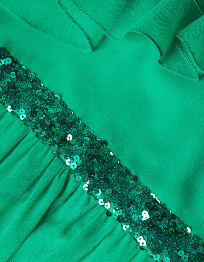 Ruby Ruffle One-Shoulder Prom Dress Green | Girls' Dresses | Monsoon UK.