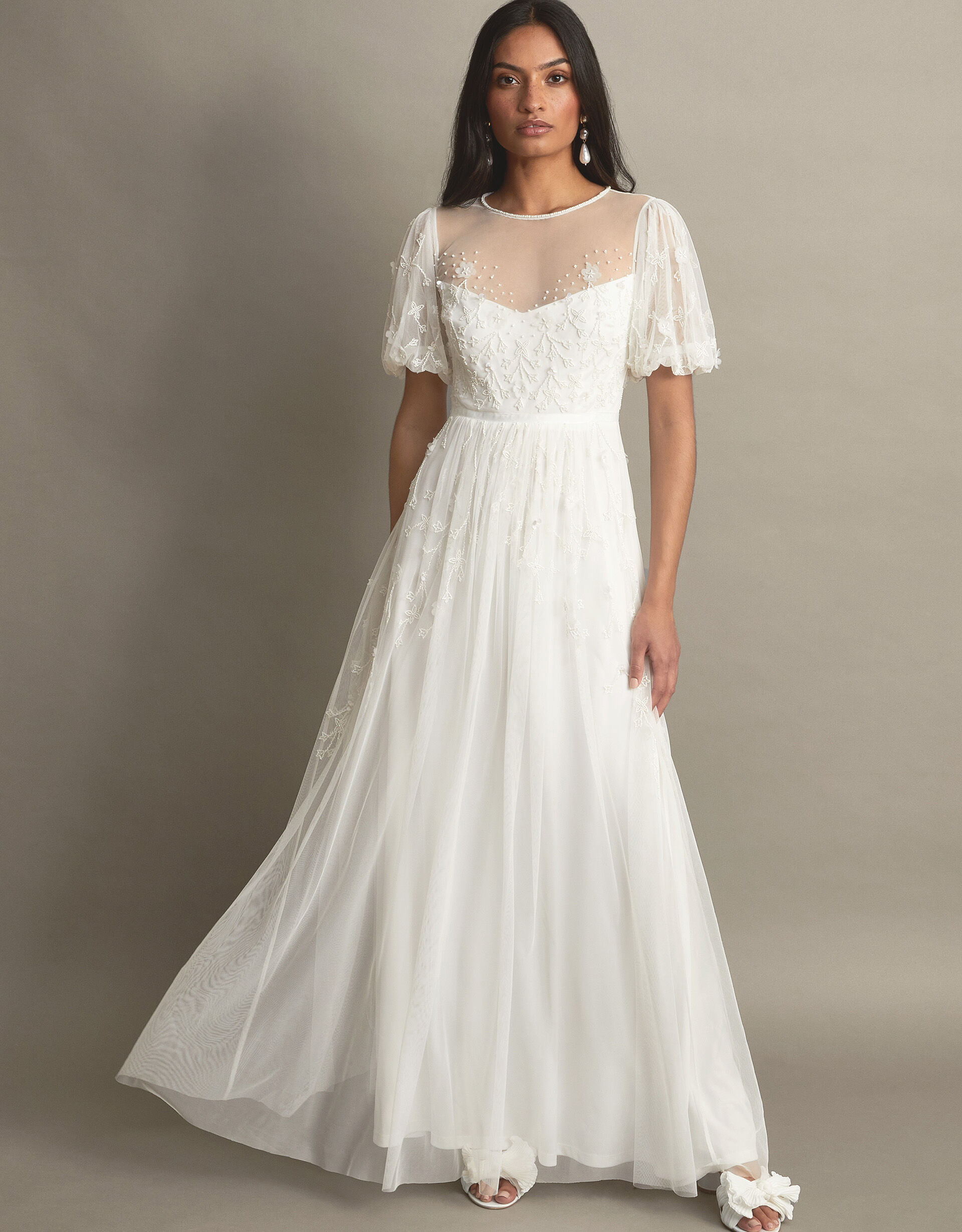 Celina Embellished Maxi Wedding Dress Ivory