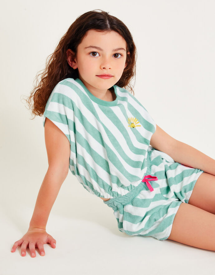 Stripe Towelling Crop Top Green | Girls' Tops & T-shirts | Monsoon UK. Stripe Towelling Crop Top Green | Girls' Tops & T-shirts | Monsoon UK.