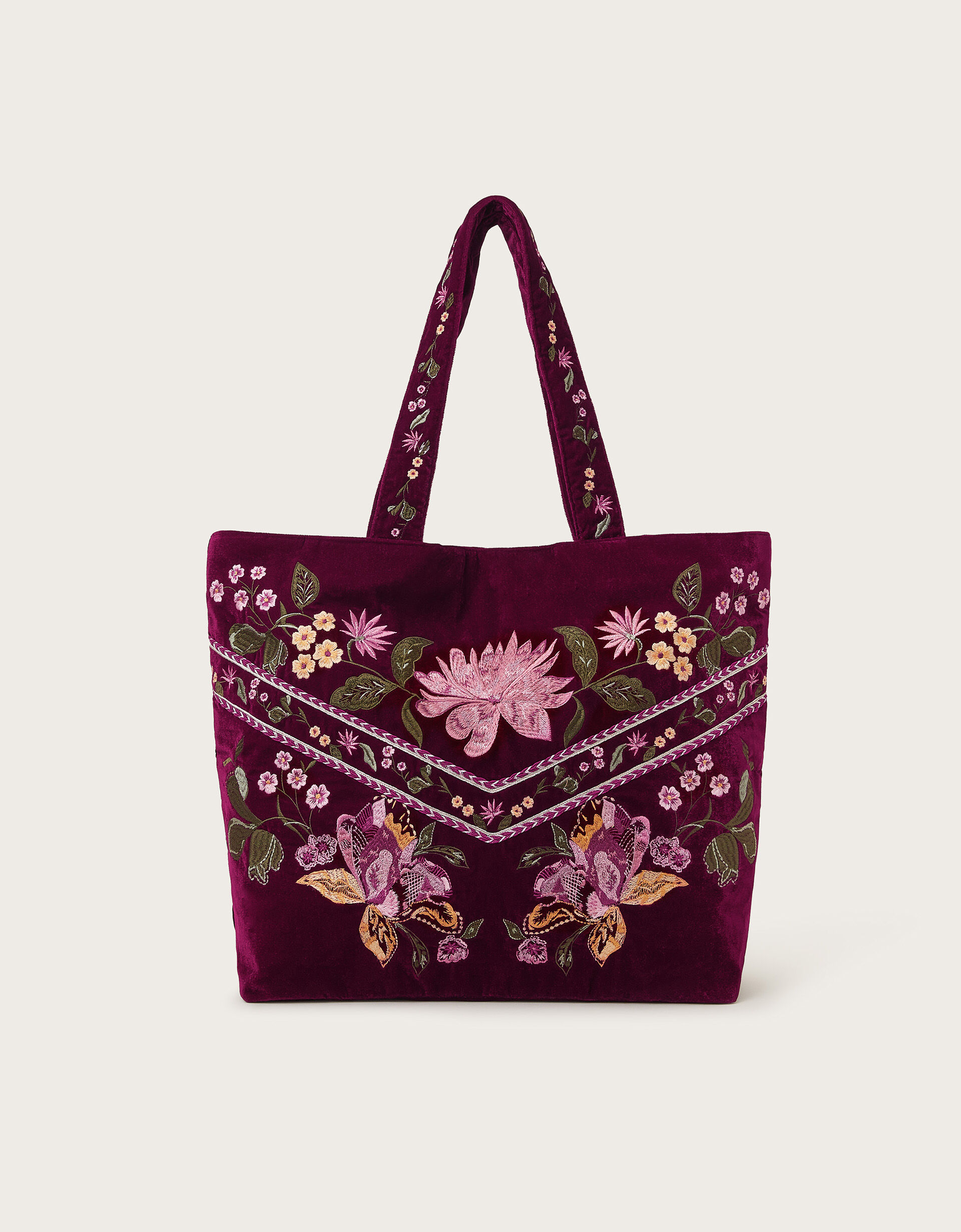 Freya Embroidered Velvet Tote Bag