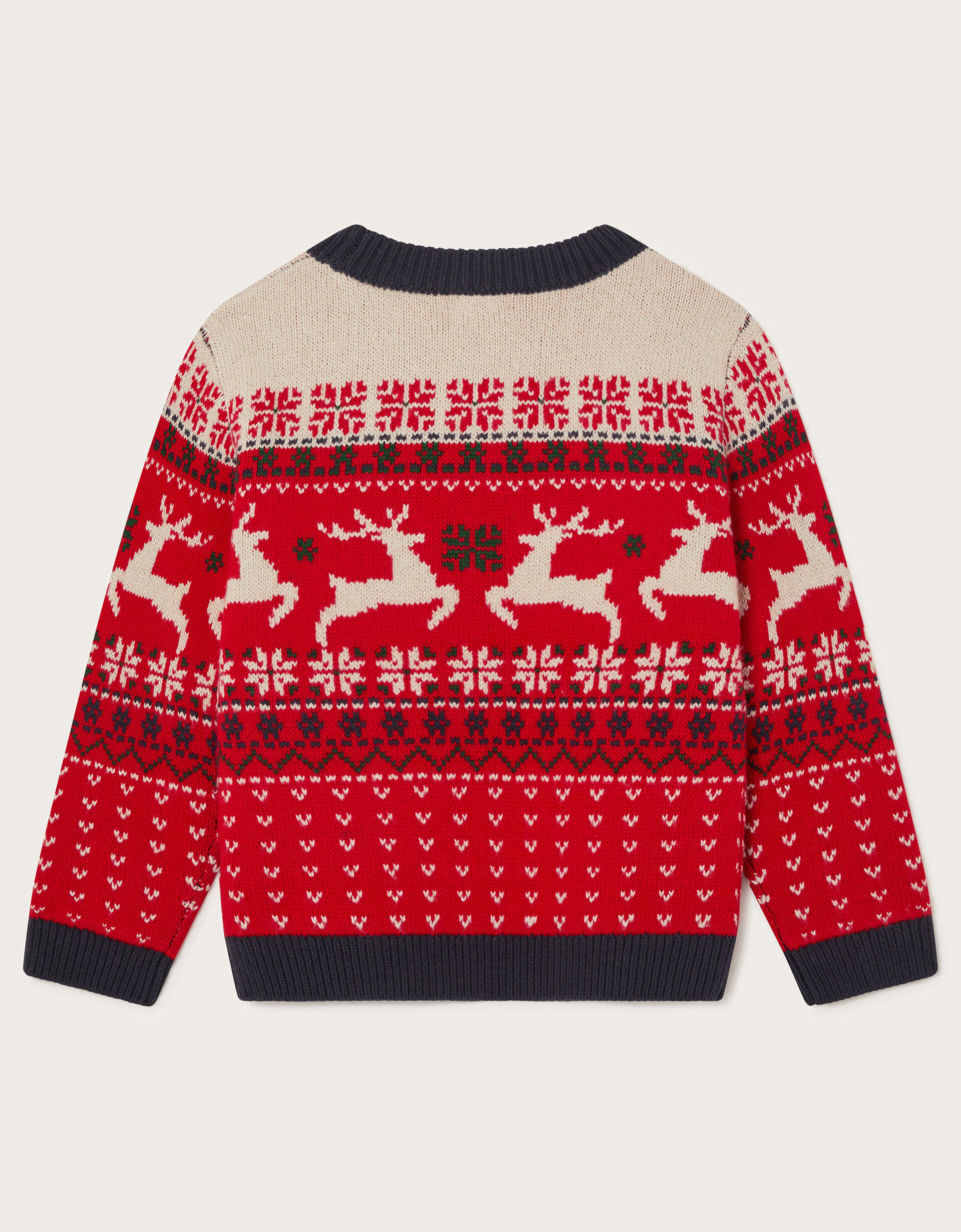Christmas Reindeer Fair Isle Jumper Red