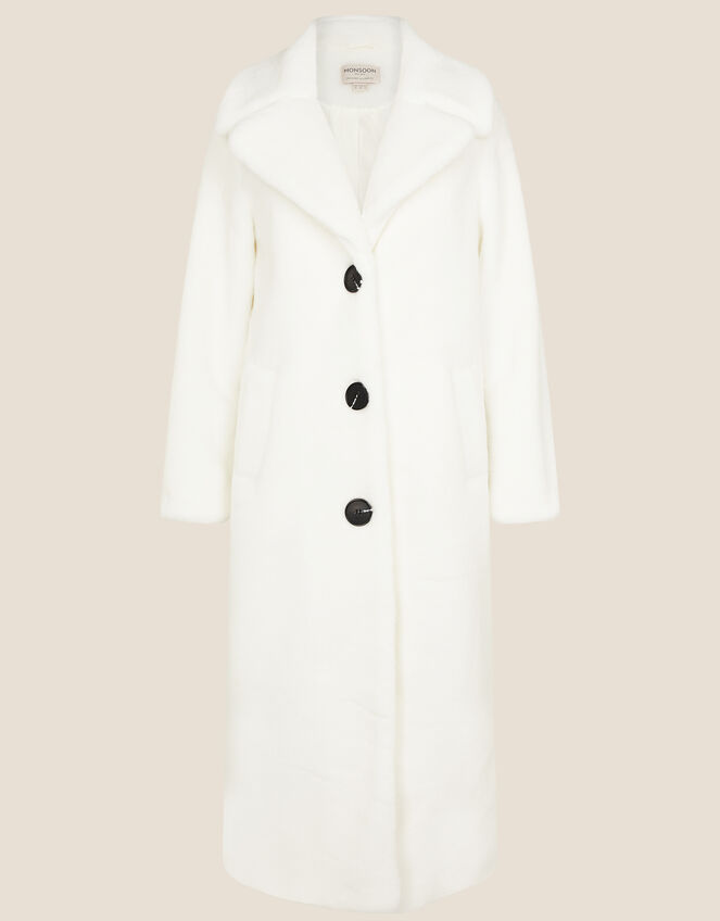 Trinity Long Teddy Coat Ivory | Women's Coats | Monsoon UK.