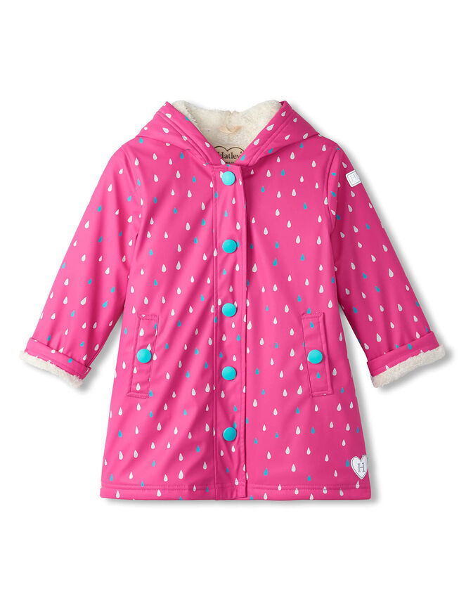 Hatley Rain Drop Colour Changing Coat Pink