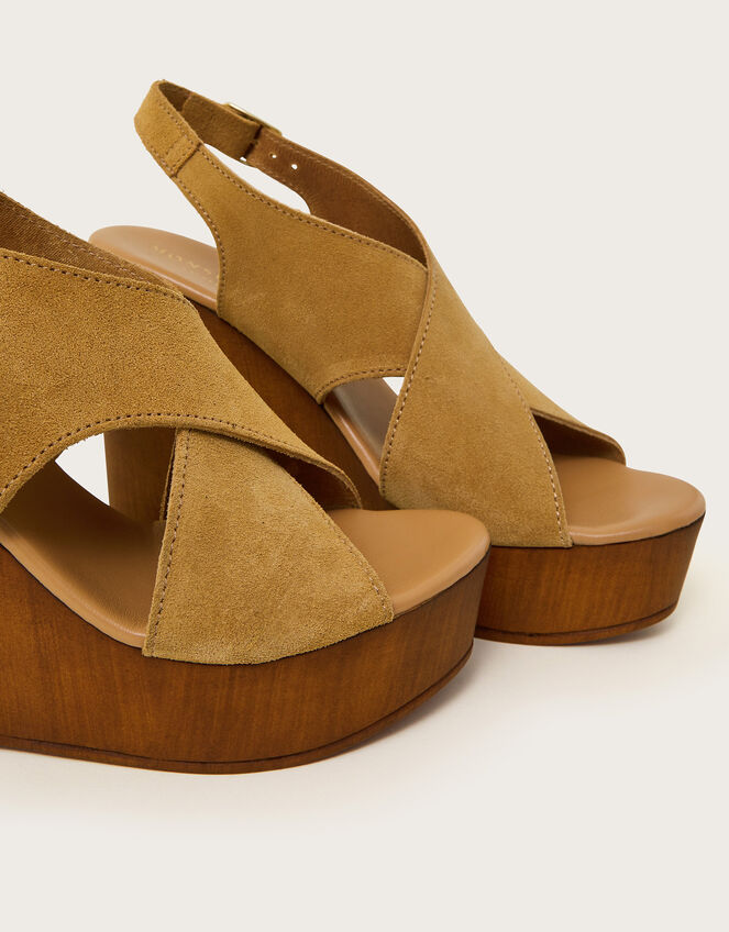 Willow Suede Wedge Sandals Tan | Women's Shoes | Monsoon UK.