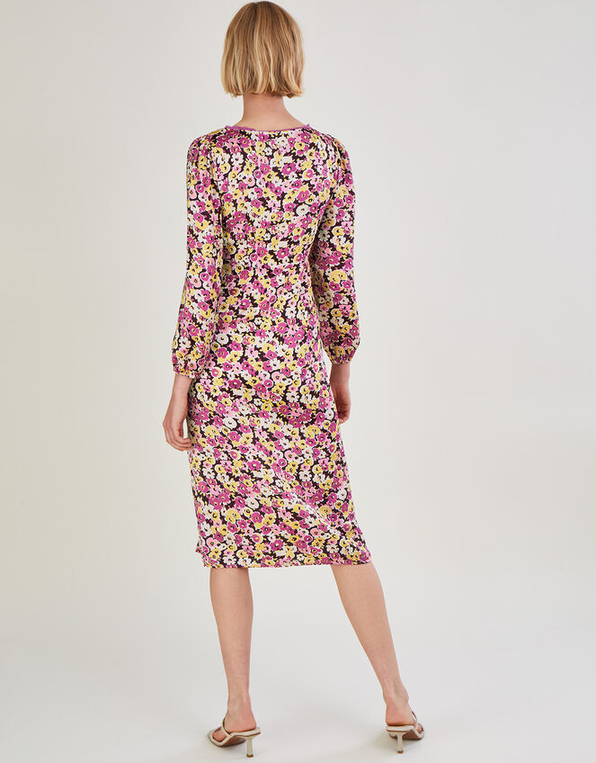 Daria Long Sleeve Midi Dress with Recycled Polyester Pink | Day Dresses ...