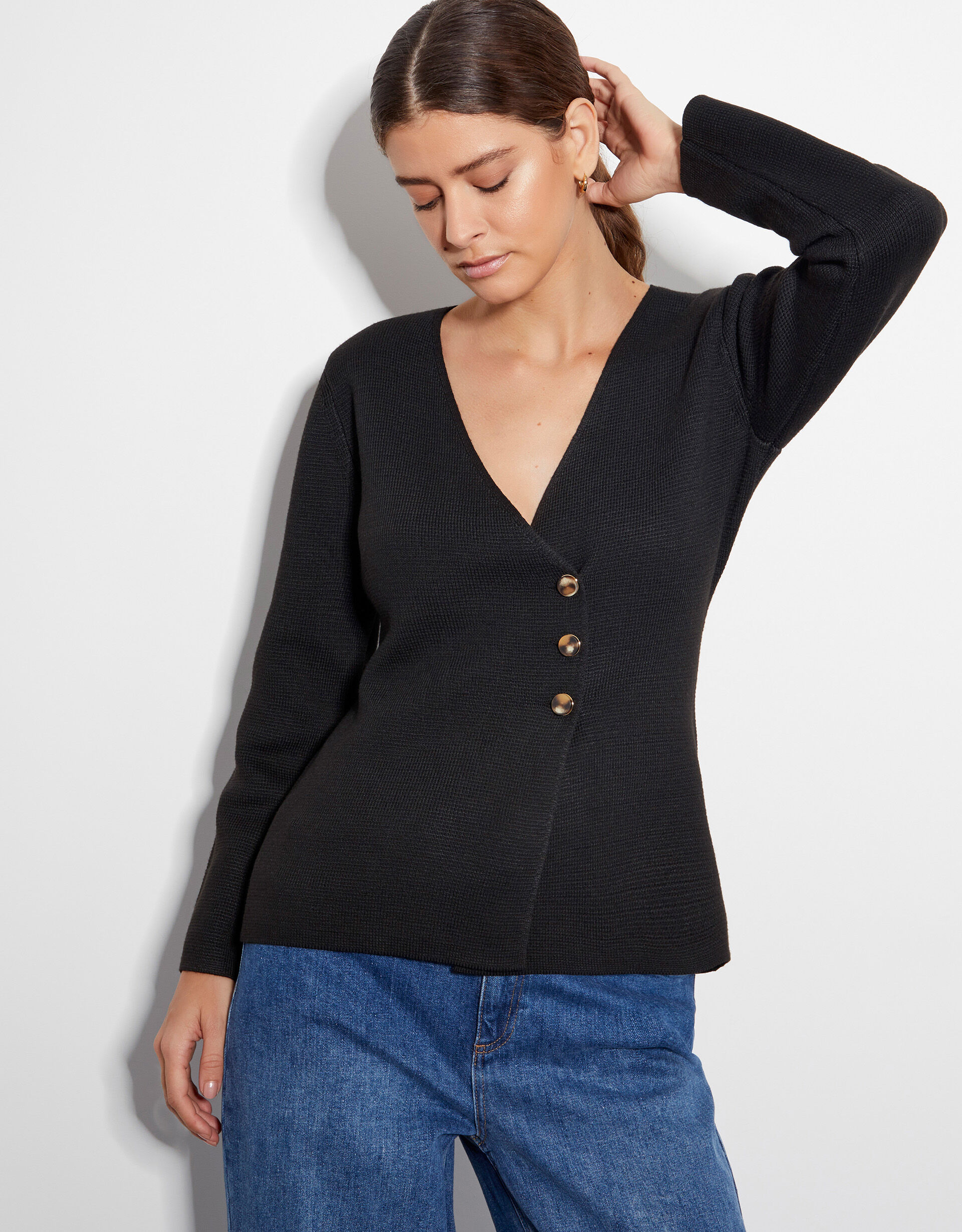 Saf Structured Cardigan Black | Cardigans | Monsoon UK.