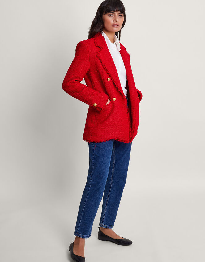 Rubi Tweed Jacket Red | Women's Jackets | Monsoon UK.