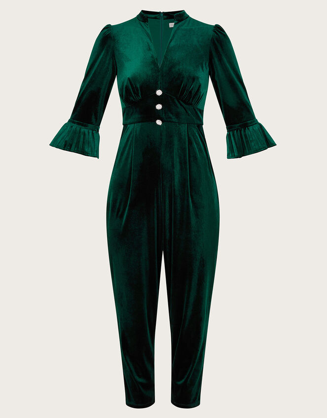 Kyra Velvet Jumpsuit Green