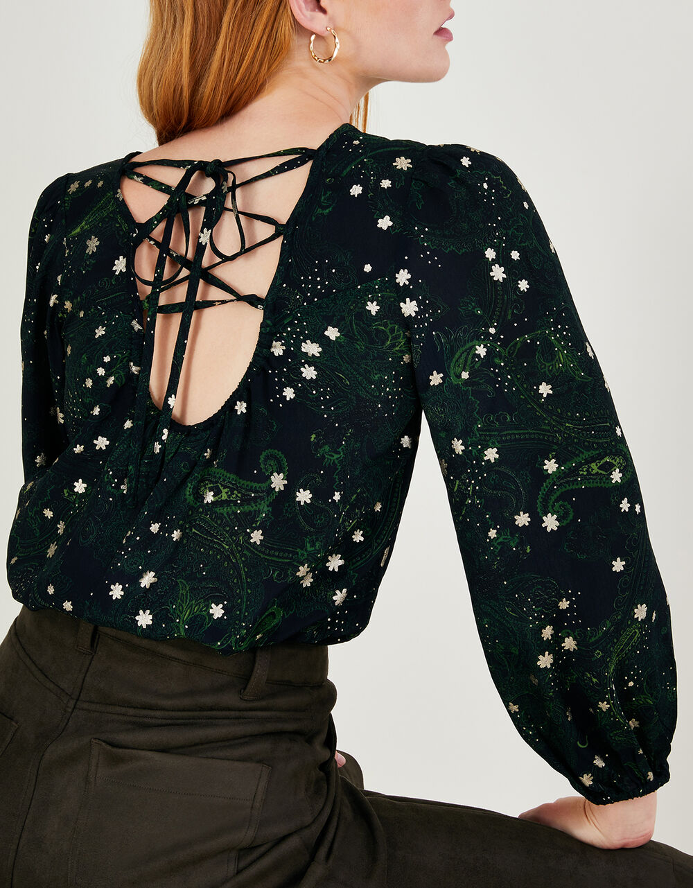 Astrid Foil Print Blouse Green