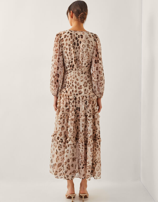 Leona Leopard Print Maxi Dress Brown | Evening Dresses | Monsoon UK.