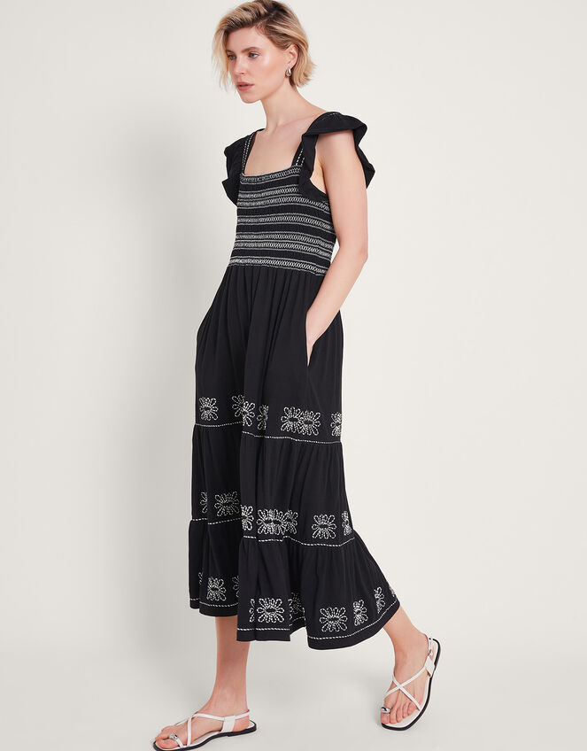 Emi Embroidered Dress Black | Midi Dresses | Monsoon UK.