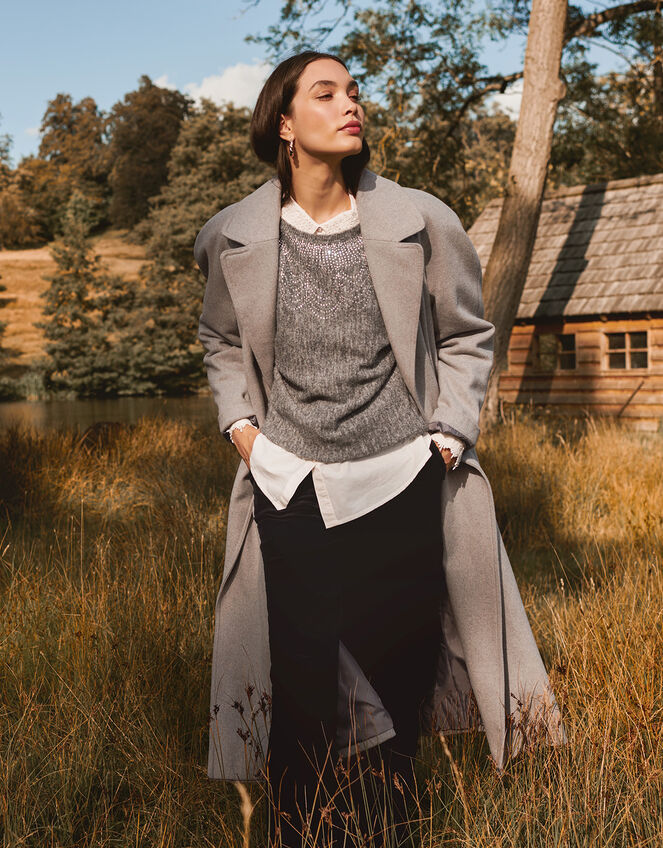 Alanna Smart Coat Grey | Women's Coats | Monsoon UK.