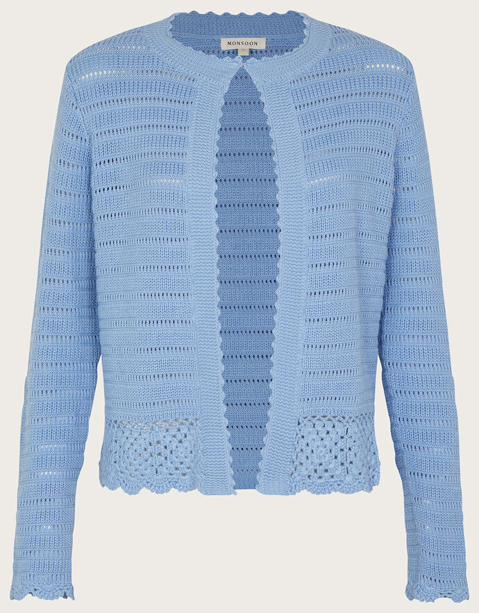 Pointelle Knit Cardigan Blue | Cardigans | Monsoon UK.