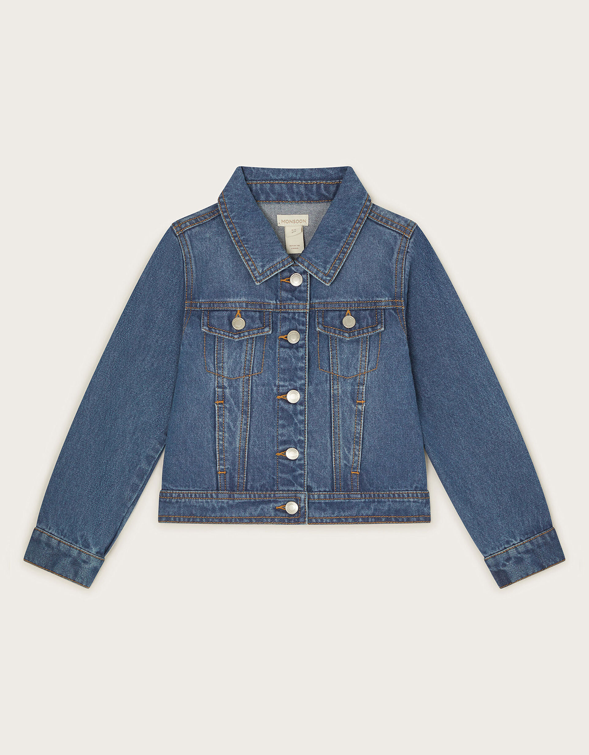 Sequin Denim Jacket Blue | Girls' Coats & Jackets | Monsoon UK.
