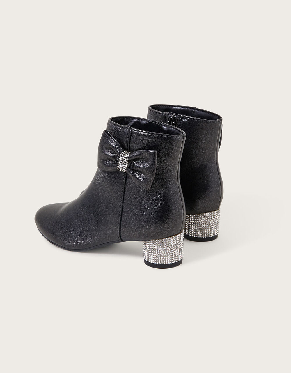 Diana Dazzle Bow Boot Black | Girls' Boots | Monsoon UK.