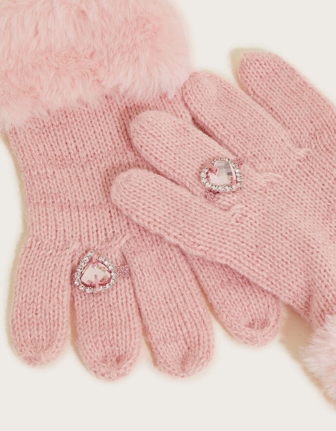 Heart Ring Gloves Pink
