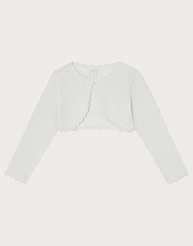 Maeve Sparkle Scallop Cardigan Silver | Girls' Cardigans | Monsoon UK.