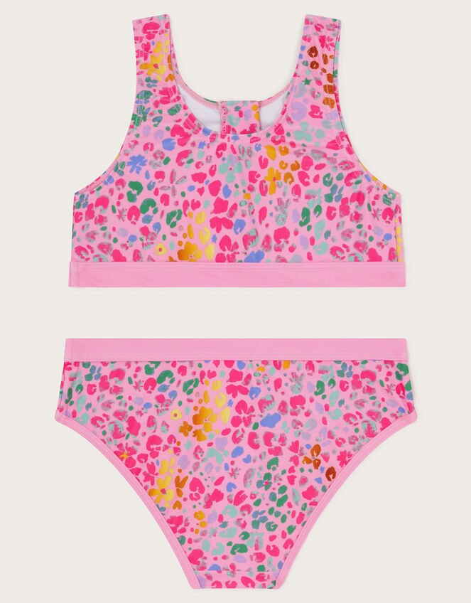 Leopard Print Sporty Bikini Set Pink | Girls' Beach & Swimwear ...